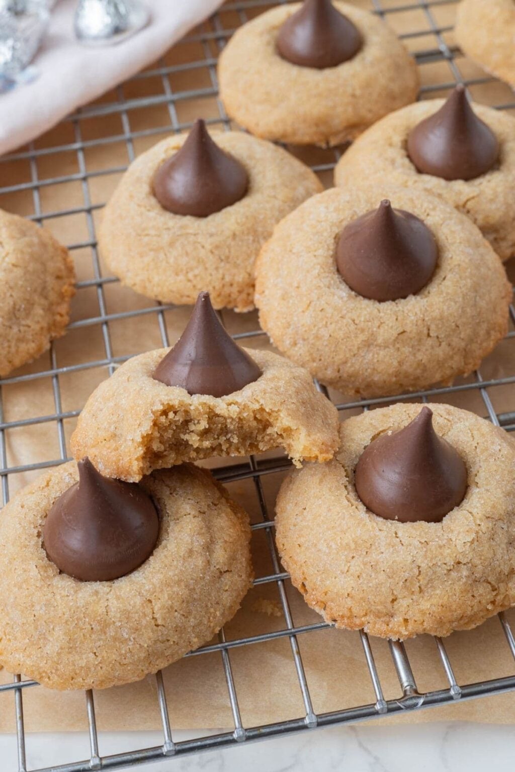 Sourdough Peanut Butter Blossom Cookies - The Pantry Mama
