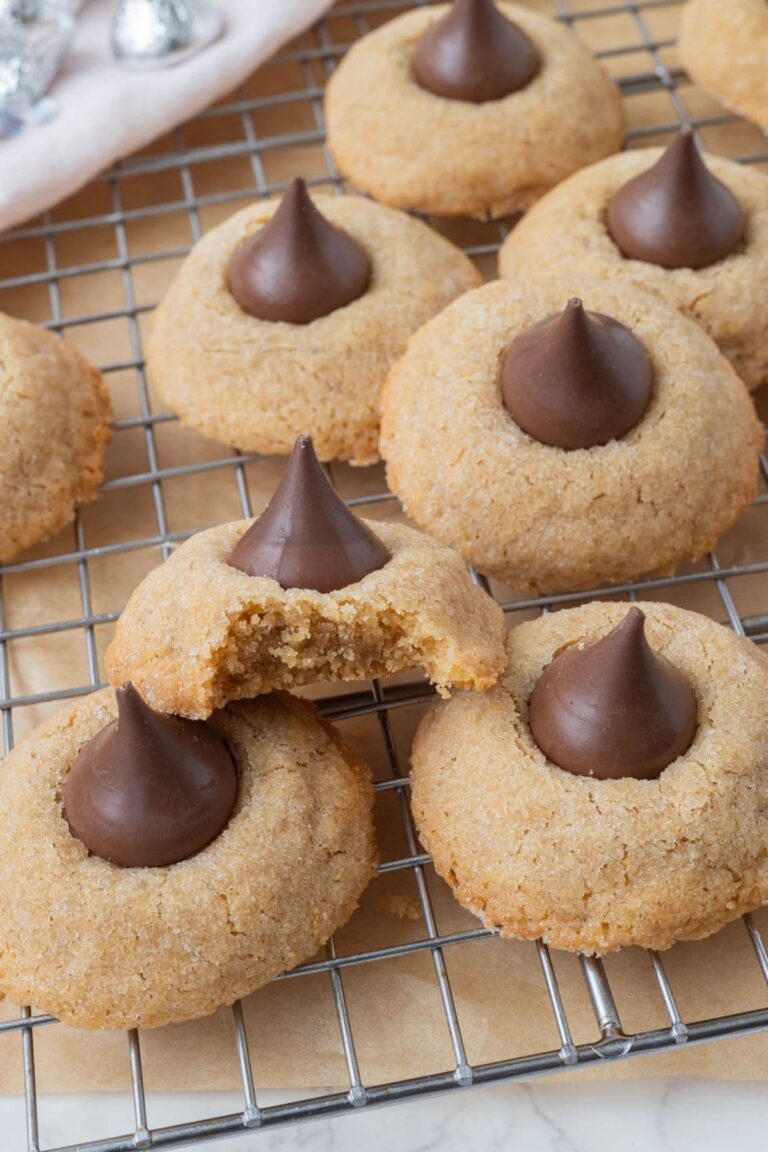 Sourdough Peanut Butter Blossom Cookies - The Pantry Mama