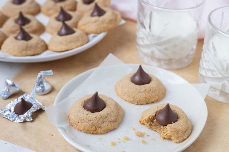 Sourdough Peanut Butter Blossom Cookies - The Pantry Mama